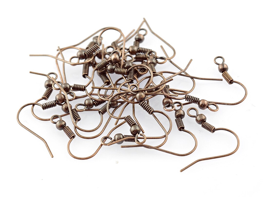 0.05 Eur/piece 50 Ear Hooks Made of Brass in Antique Copper, Fisherman ...