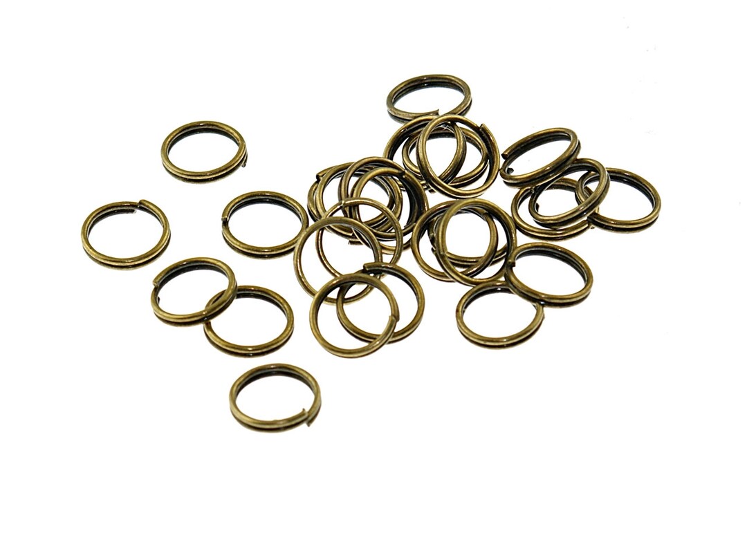 50 Double Split Rings in Vintage Bronze, 8 Mm - Etsy