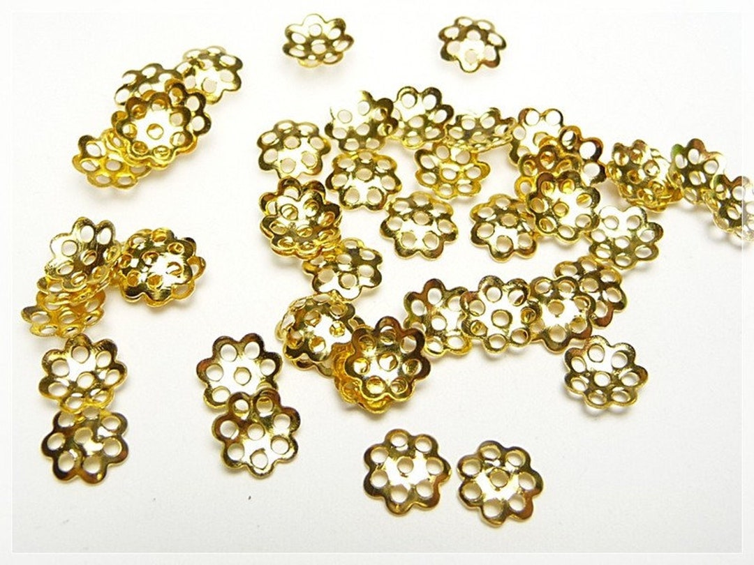 0.02 Eur/piece 100 Pearl Caps in Gold Colour, 6 Mm - Etsy