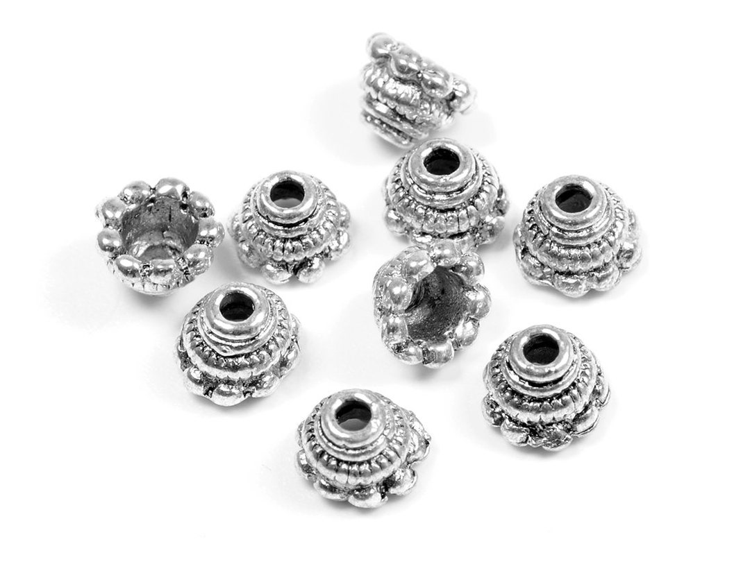 0.11 Eur/pc. Bead Caps in Antique Silver for 6 Mm Beads 20 Pieces - Etsy