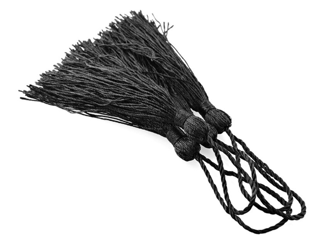 057 Eur/stk. 4 Quasten in Schwarz Aus Perlgarn - Etsy