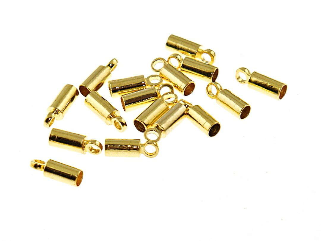 20 End Caps With Eyelet for 2 Mm Ribbons in Gold Color 0,12 Eur/pc. - Etsy