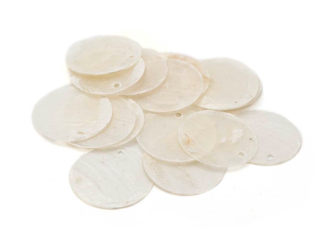 Capiz Shell Slices in Cream 20mm 20 Pieces Vintageparts DIY (0,18 Eur ...
