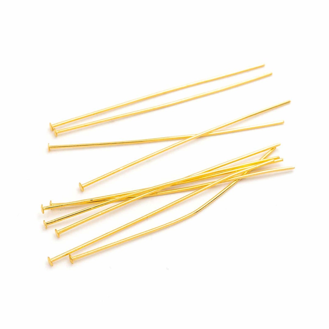 Brass Rivet Pin With 18k Gold Coating 50mm 10 Pieces From Vintageparts ...