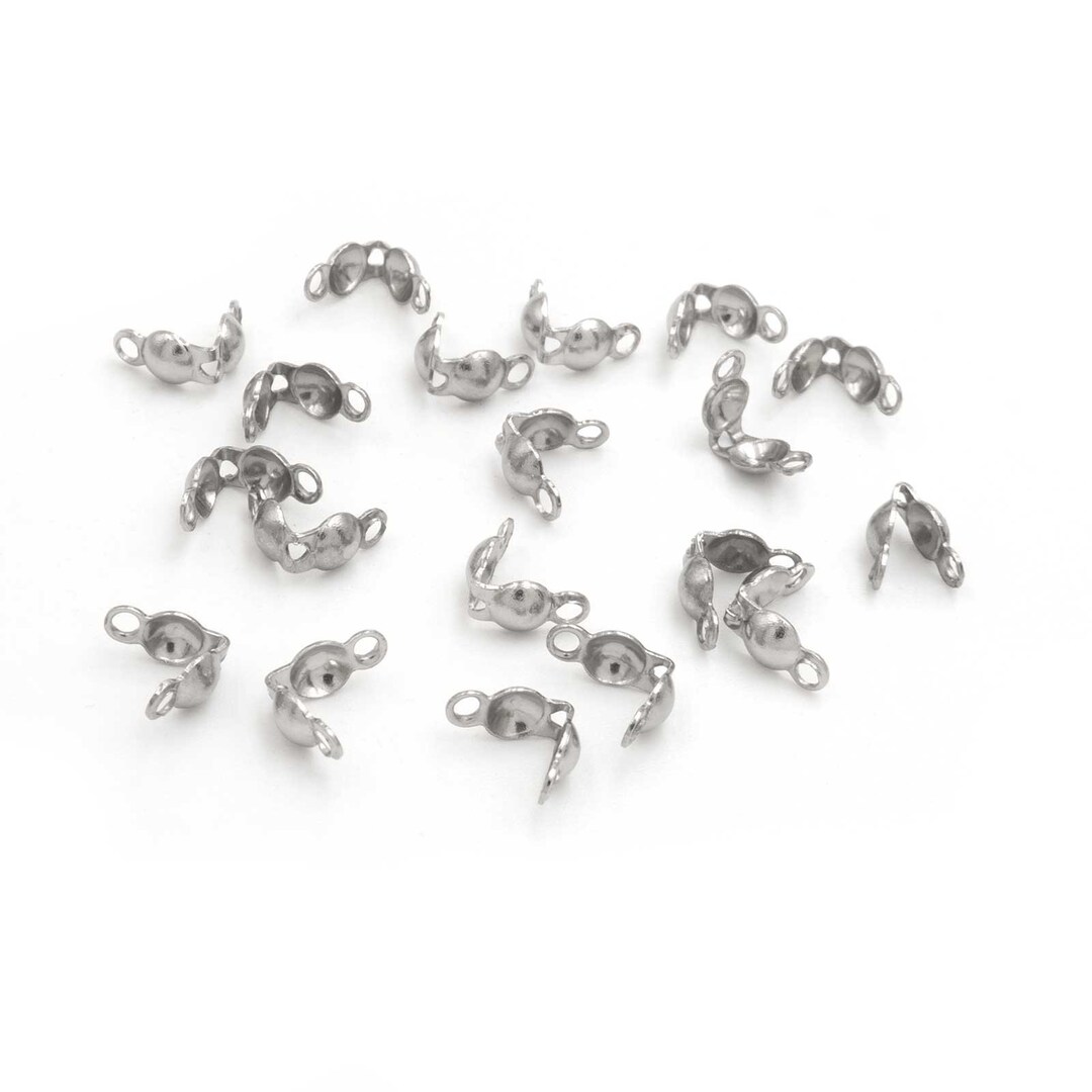 Crimping Caps 3 Mm Made of Stainless Steel in Platinum Colors 20 Pieces ...