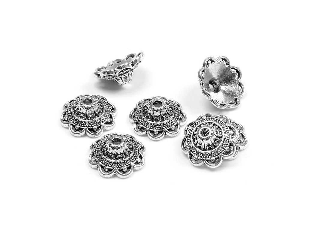 0.23 Eur/piece Oriental Pearl Caps in Antique Silver for 14 Mm Pearls ...