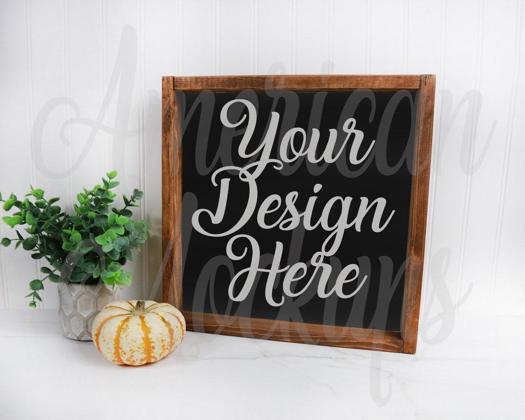 Farmhouse Chalkboard Wood Sign Mockup - Etsy