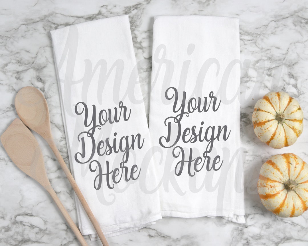 Fall Farmhouse Tea Rag Mockup, Kitchen Towel, 2 Tea Towels, Tea Towel ...