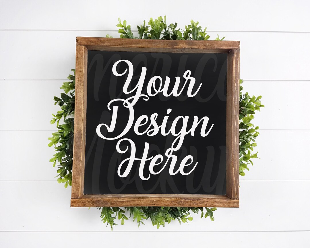 Farmhouse Chalkboard Wood Sign Mockup - Etsy