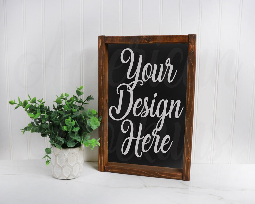 Farmhouse Chalkboard Wood Sign Mockup - Etsy