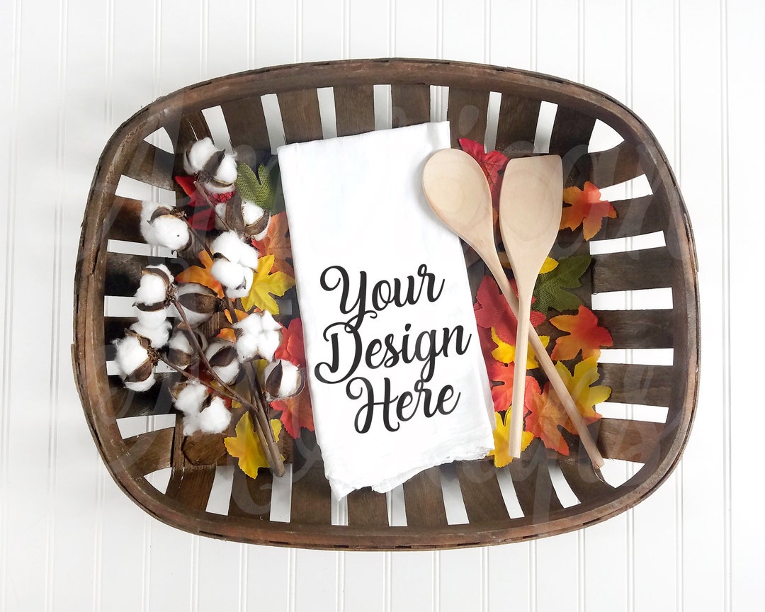 Fall Farmhouse Tea Rag Mockup,cotton Kitchen Towel, Tea Towel Flat Lay ...