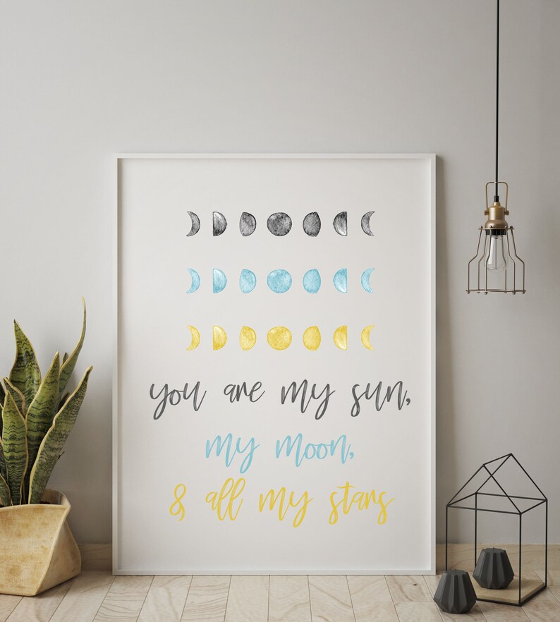 Moon Phases Quote Framed Print Custom Wall Art Home - Etsy
