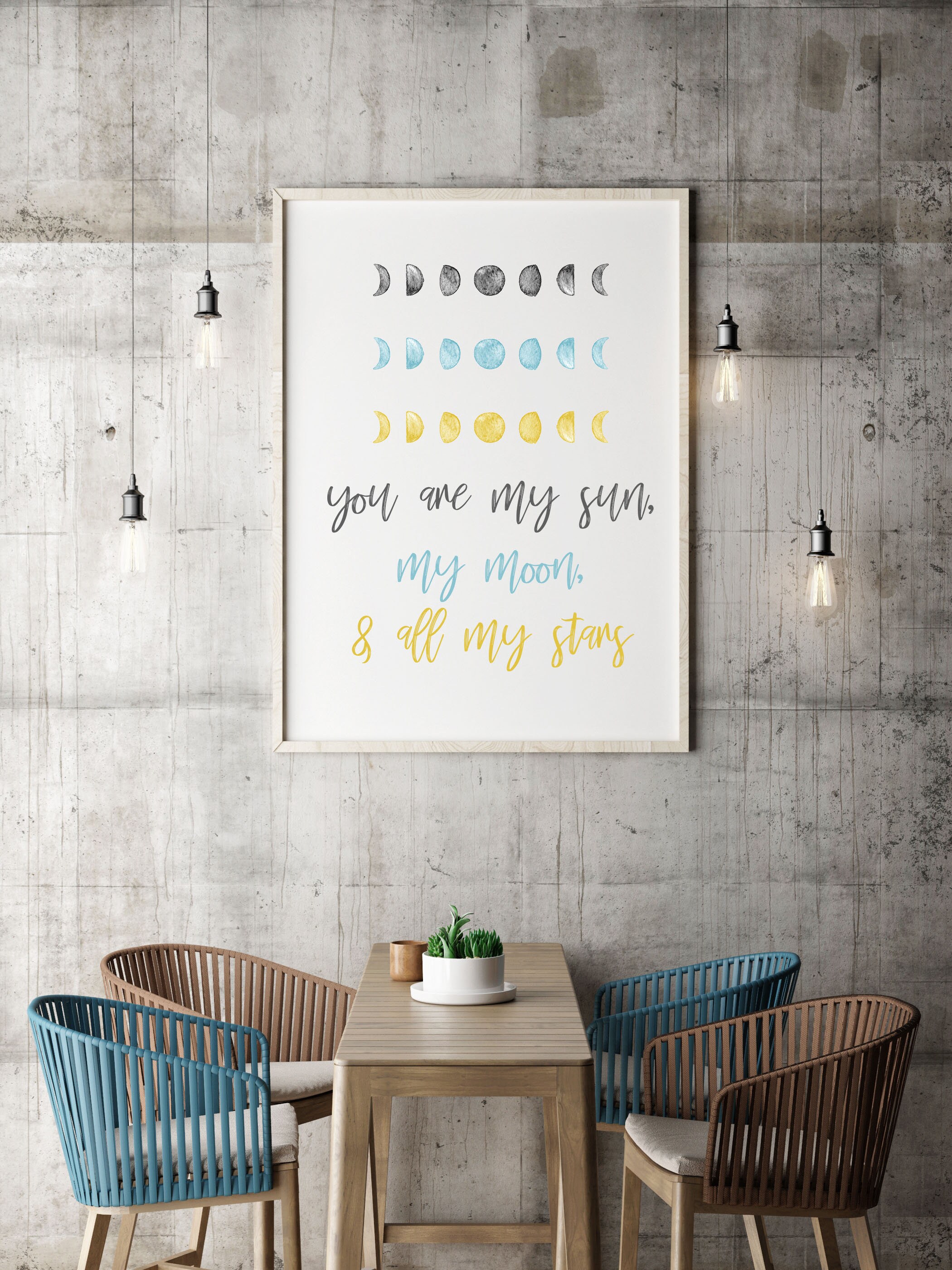 Moon Phases Quote Framed Print Custom Wall Art Home - Etsy