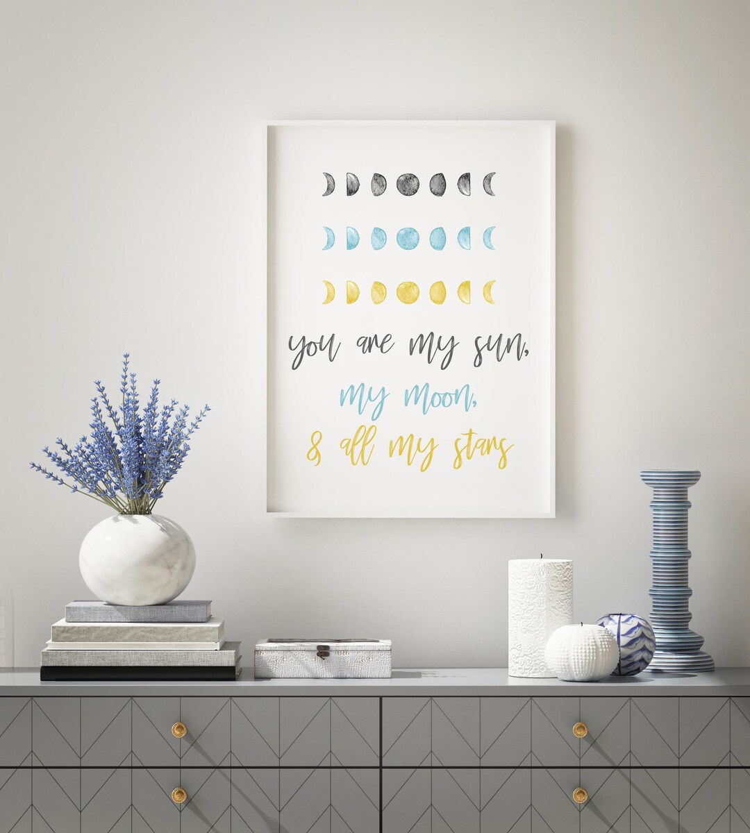 Moon Phases Quote Framed Print Custom Wall Art Home - Etsy