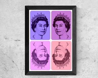 Queen Elizabeth Pop Art - Etsy