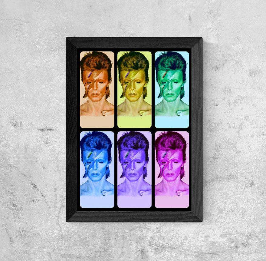 David Bowie Rainbow Art Aladdin Sane Pop Art Print for Music | Etsy