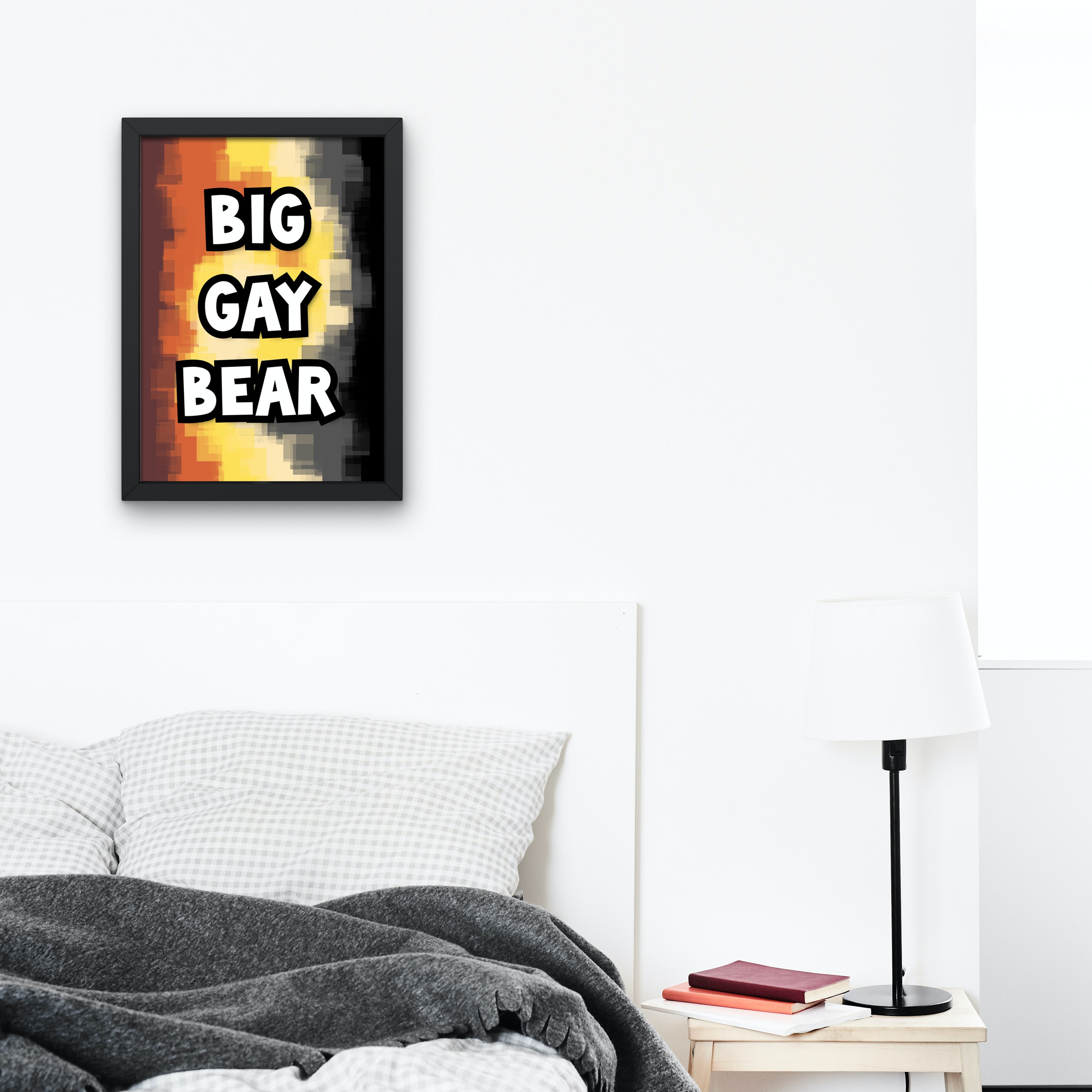 Big Gay Bear Art Bear Flag Artwork Hairy Guy Lover Older Bears for ...