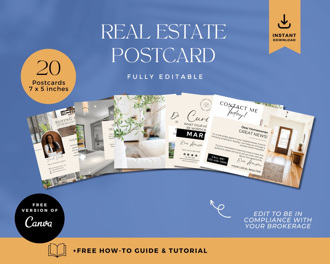 Realtor Postcard for Real Estate Listing and Open House Editable ...