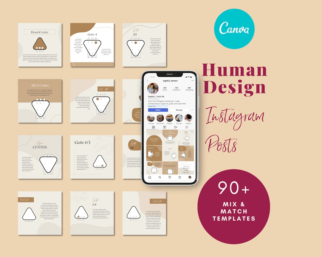 Human Design Instagram Posts, Canva Template for Human Design Coaches ...