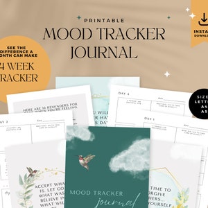 Printable Mood Tracker Journal, Daily Mood Tracker, Mood Journal, Mood ...