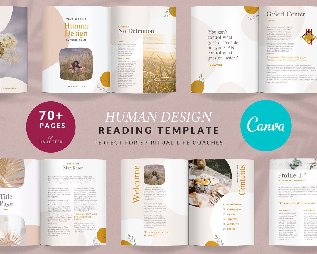 Human Design Reading Canva Template | Boho Spiritual Life Coach ...