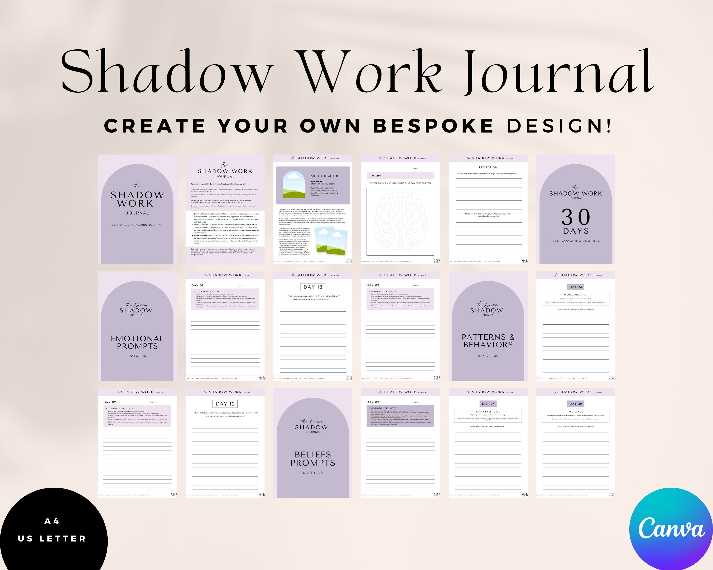 Editable Shadow Work Journal Clients Can Use as a Mental Health and ...
