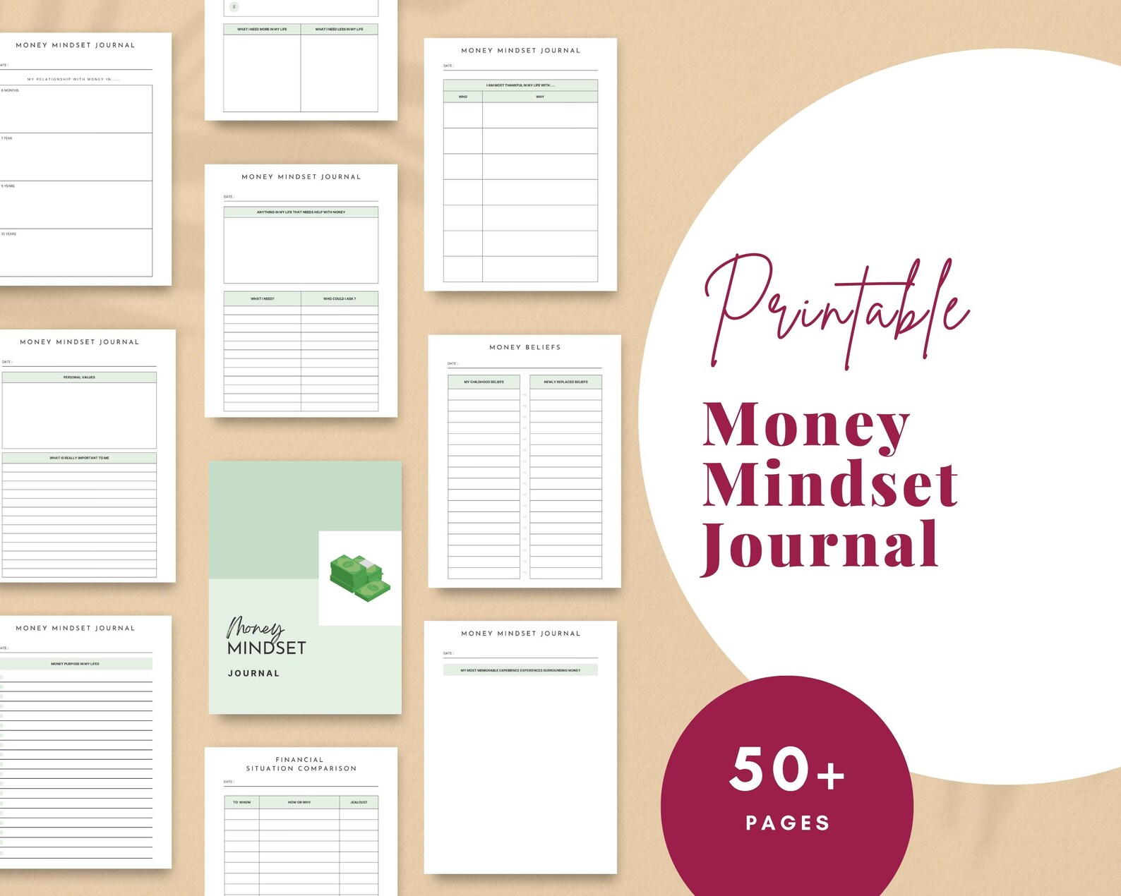 Money Mindset Planner Printable, Money Planner, Money Growth Mindset ...