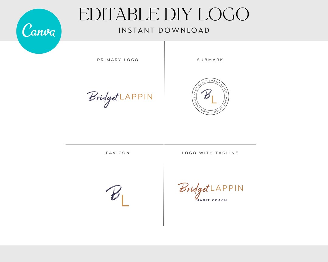 Premade Logo Set for Coaches Editable Logo Design Template, Coach ...