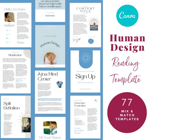 Human Design Customizable Canva Template Human Design Reading - Etsy
