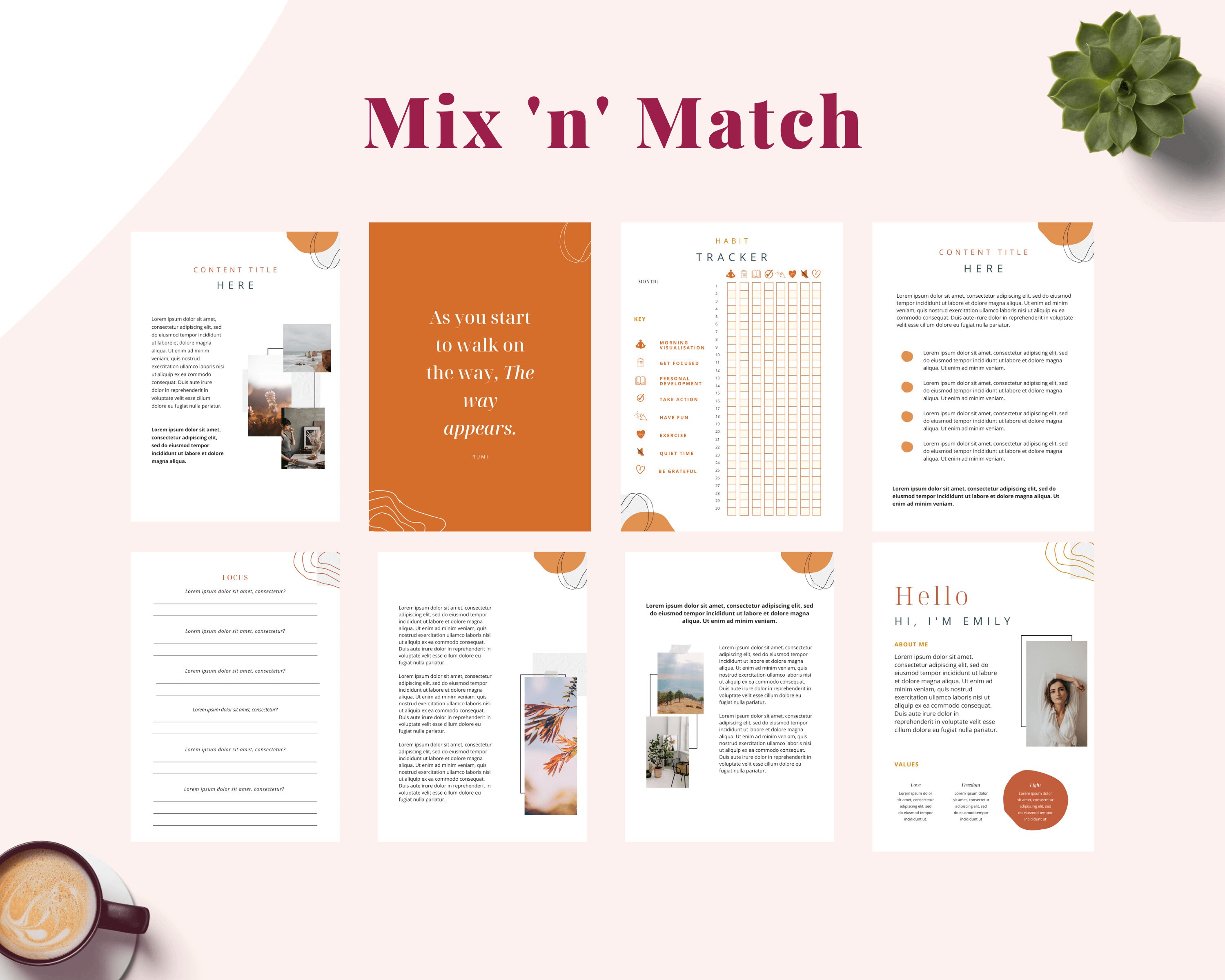 Ebook Template Boho Style, Can Be Used as a Workbook or Course Template ...