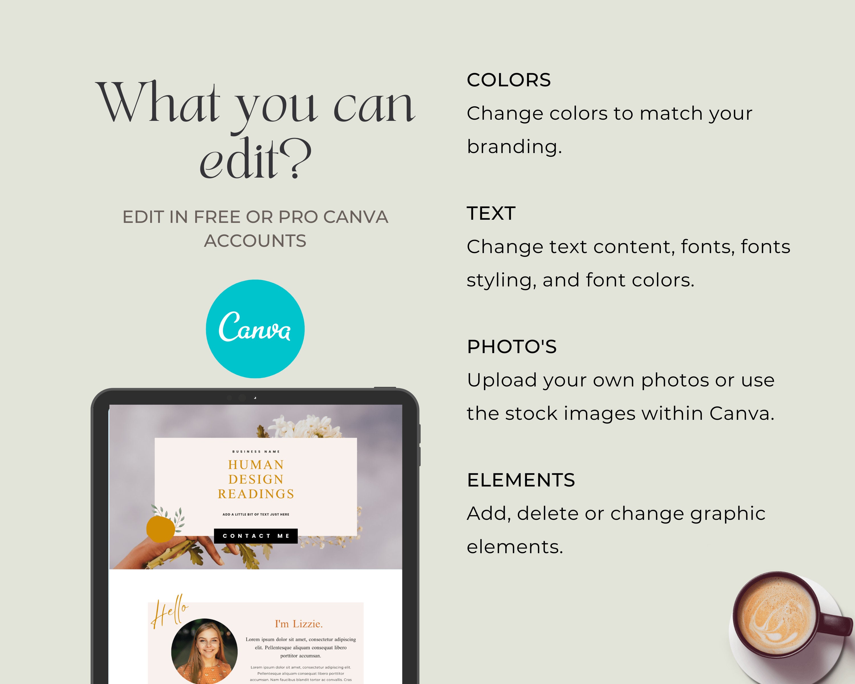 Human Design Reading Website Template Canva for Coach, Spiritual Based ...