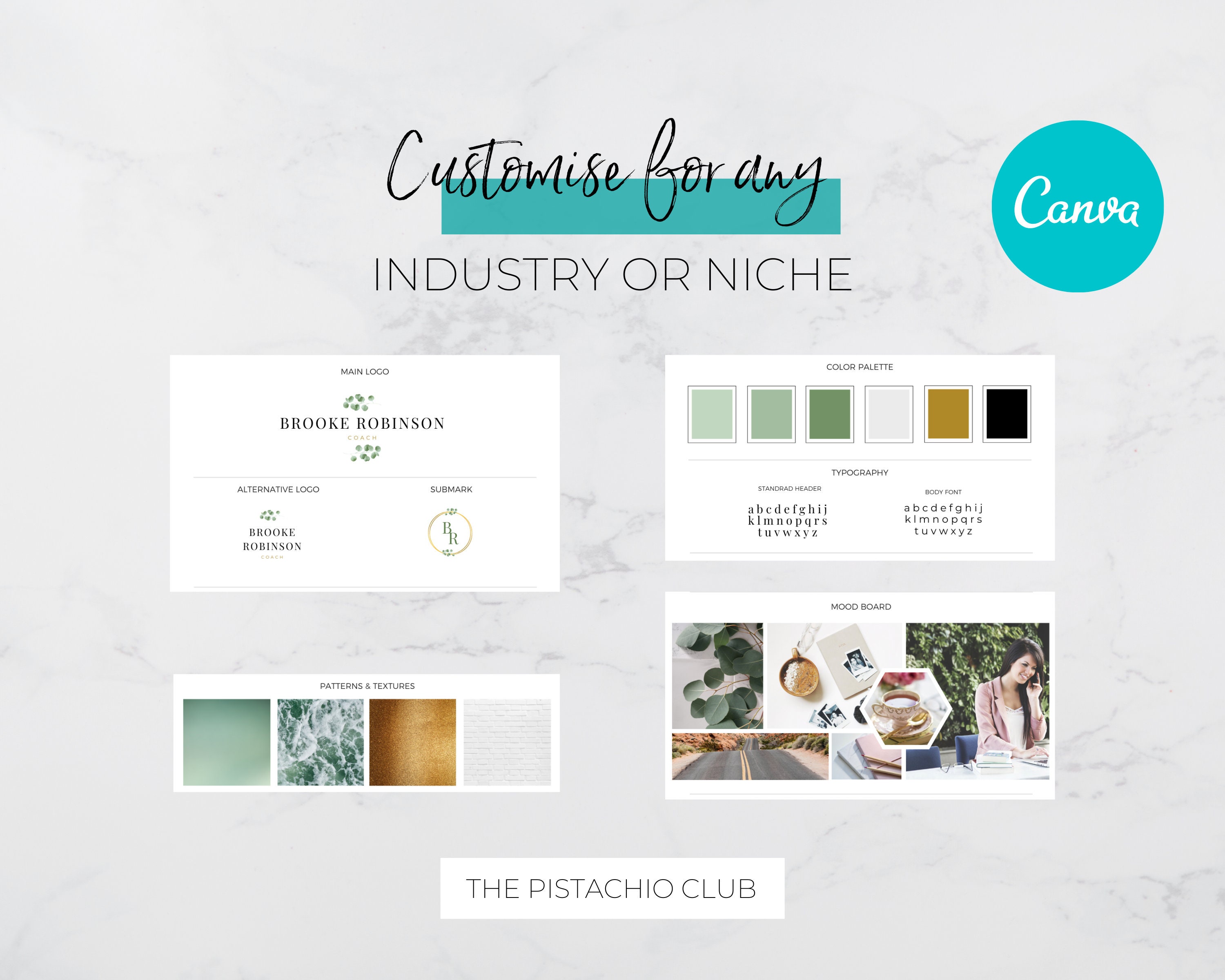 Canva Predesigned Brand Board for a Coach. Designed for a Small ...