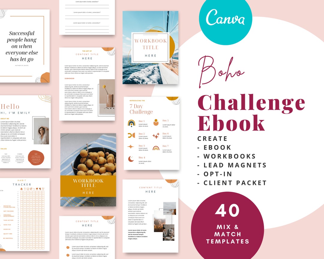 Ebook Template Boho Style, Can Be Used as a Workbook or Course Template ...
