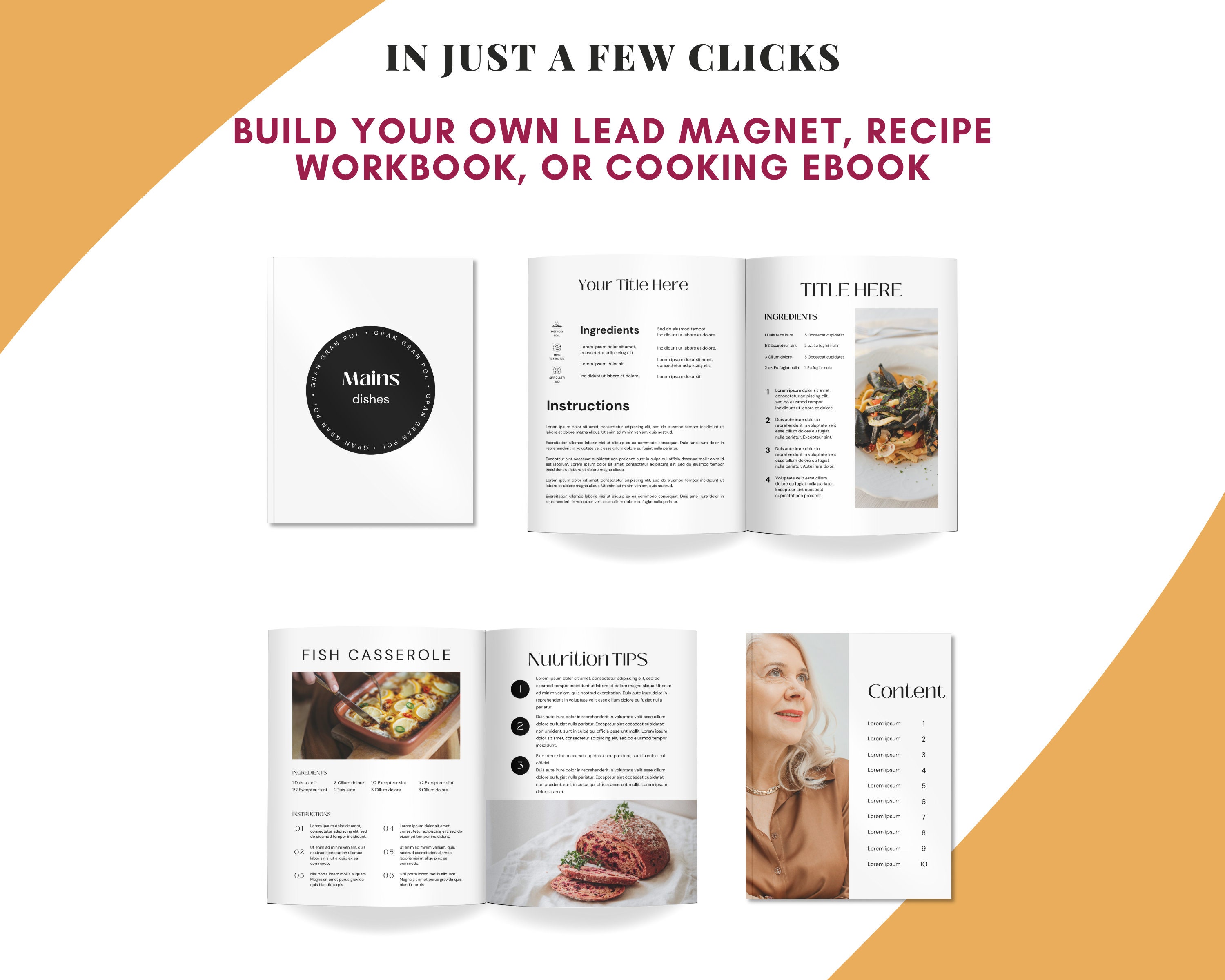 Modern Cookbook Creator Canva Template, Recipe Template, Birthday Gift ...