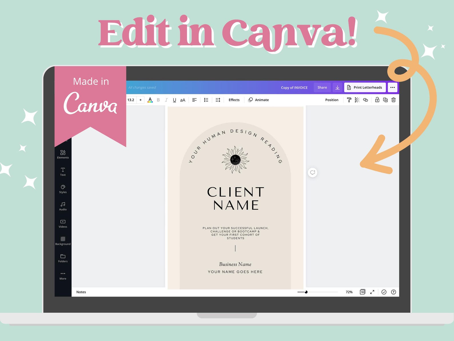 Canva Template Human Design Reading Template Neutral Beige Minimal ...