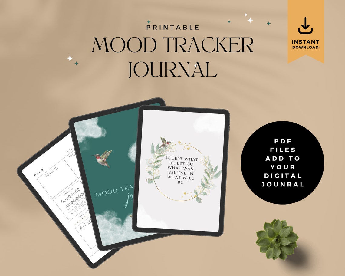 Printable Mood Tracker Journal, Daily Mood Tracker, Mood Journal, Mood ...
