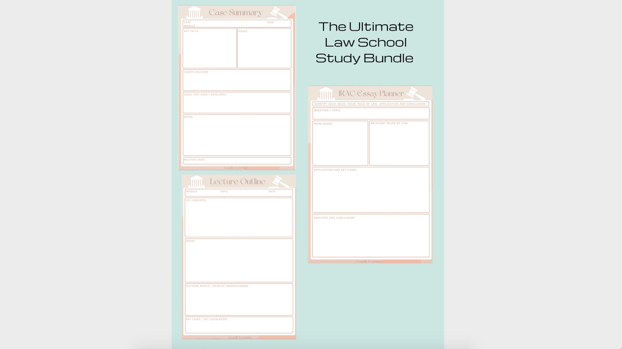 The Ultimate Law School Bundle: Case Summary, IRAC Essay Planner ...