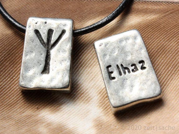 Runen Anhänger Elhaz Wikinger Rune Eolh Rune Z nordische | Etsy