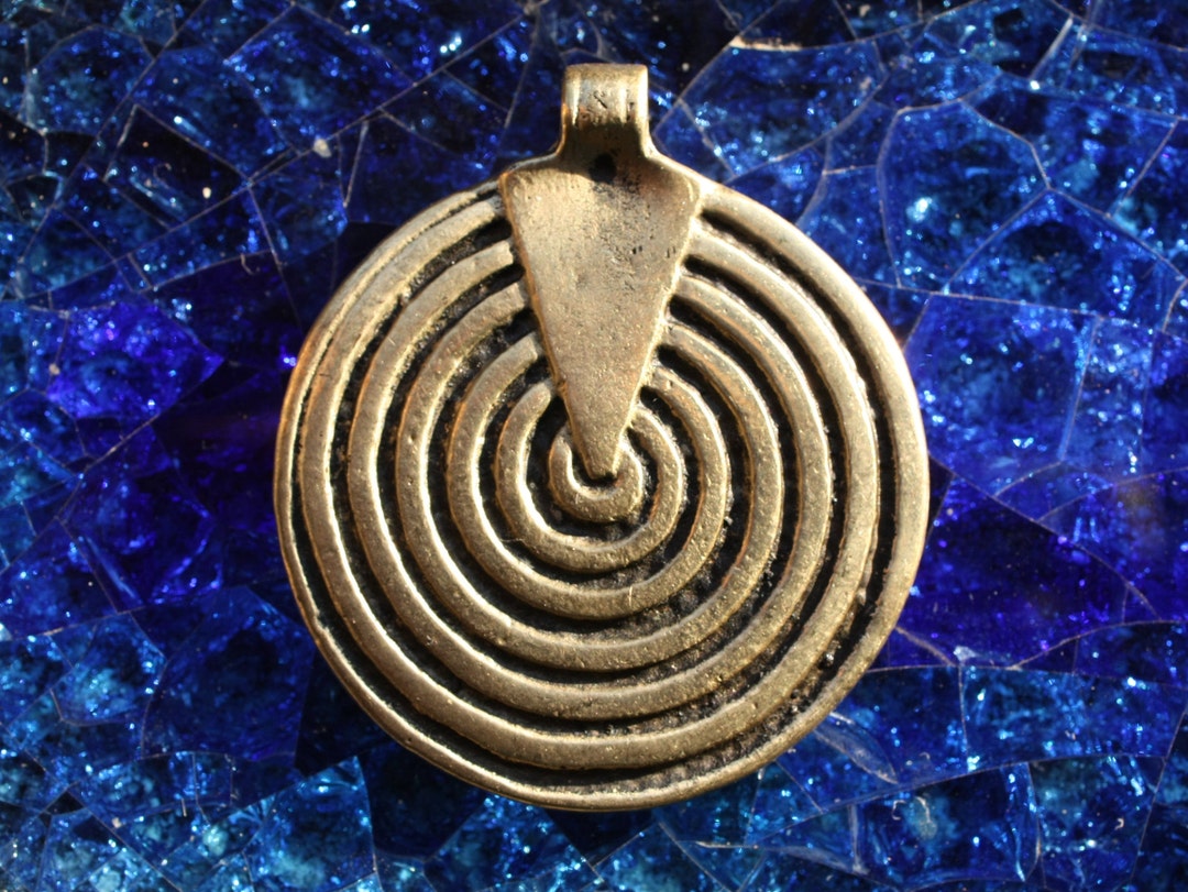 Tibetan Circular Sun Pendant, Archaic Circular Pendant, Ethnic Jewelry ...