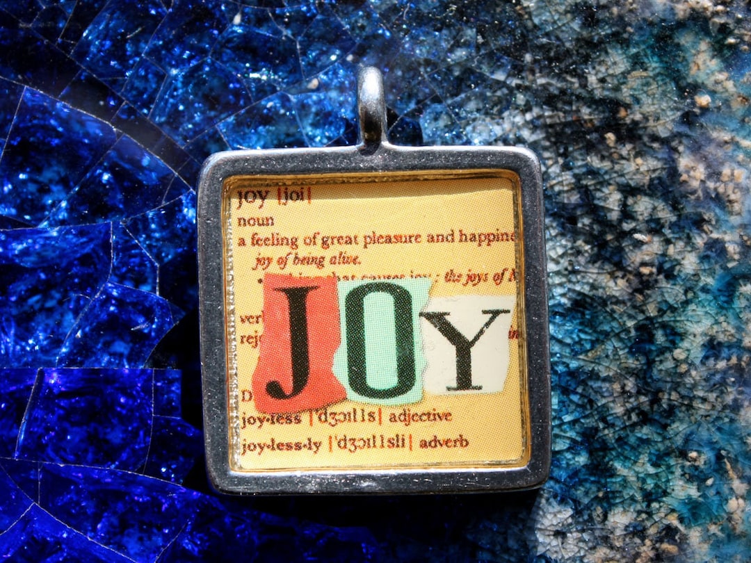 From 15.90 Euros: Pendant Joy Collage With Encyclopedia Entry Joy ...