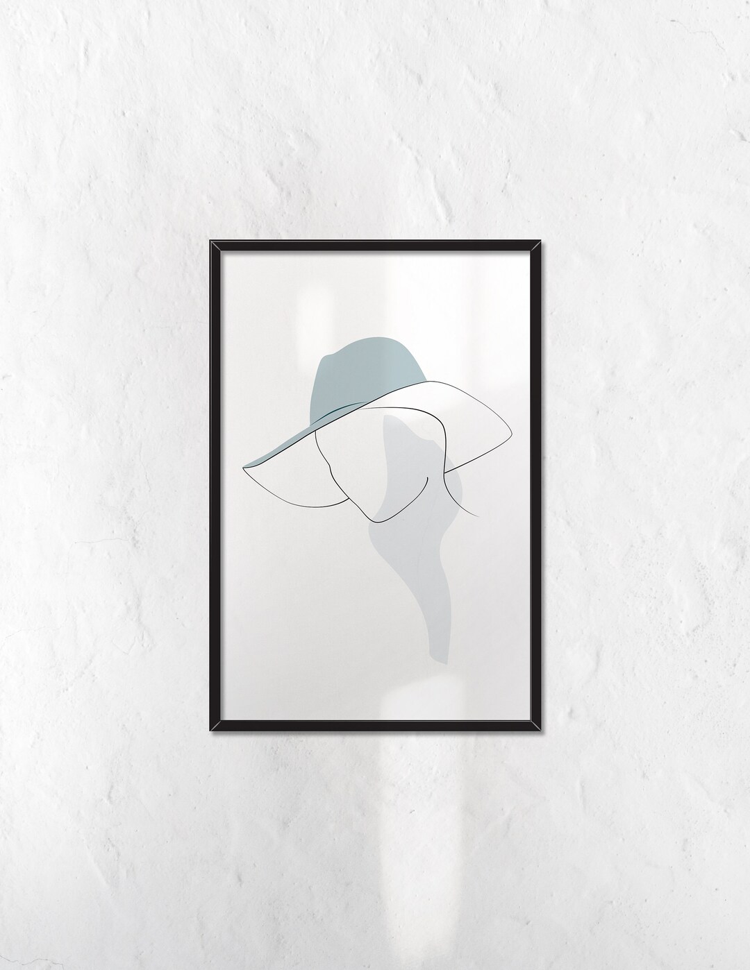 Abstract Woman in Blue Hat Line Art - Etsy