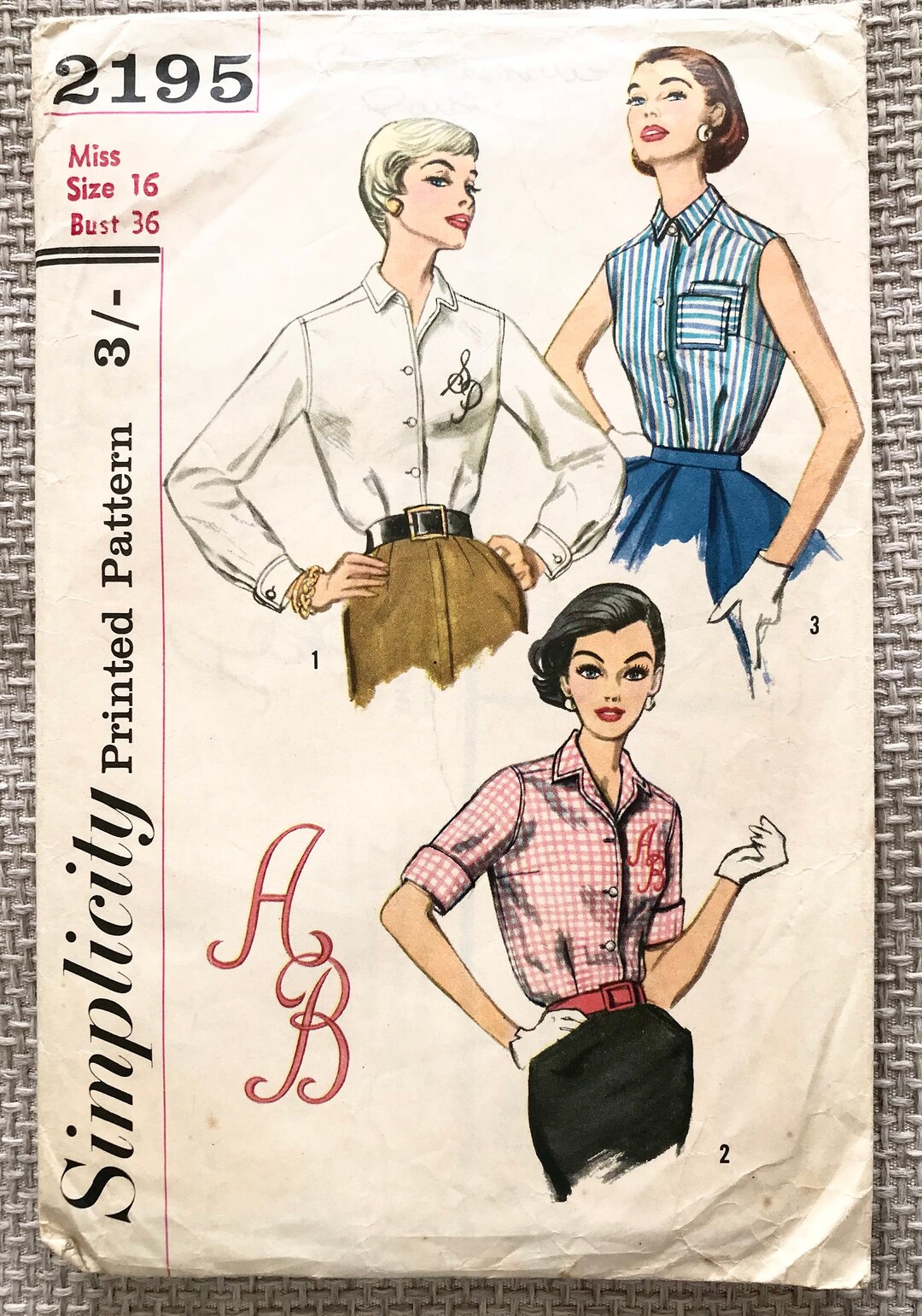 Vintage Blouse Sewing Pattern. Simplicity 2195. - Etsy
