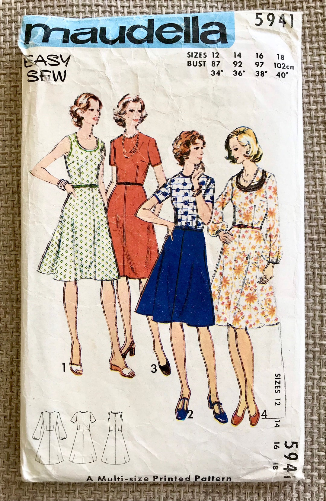 Vintage Dress Sewing Pattern. Maudella 5941. - Etsy