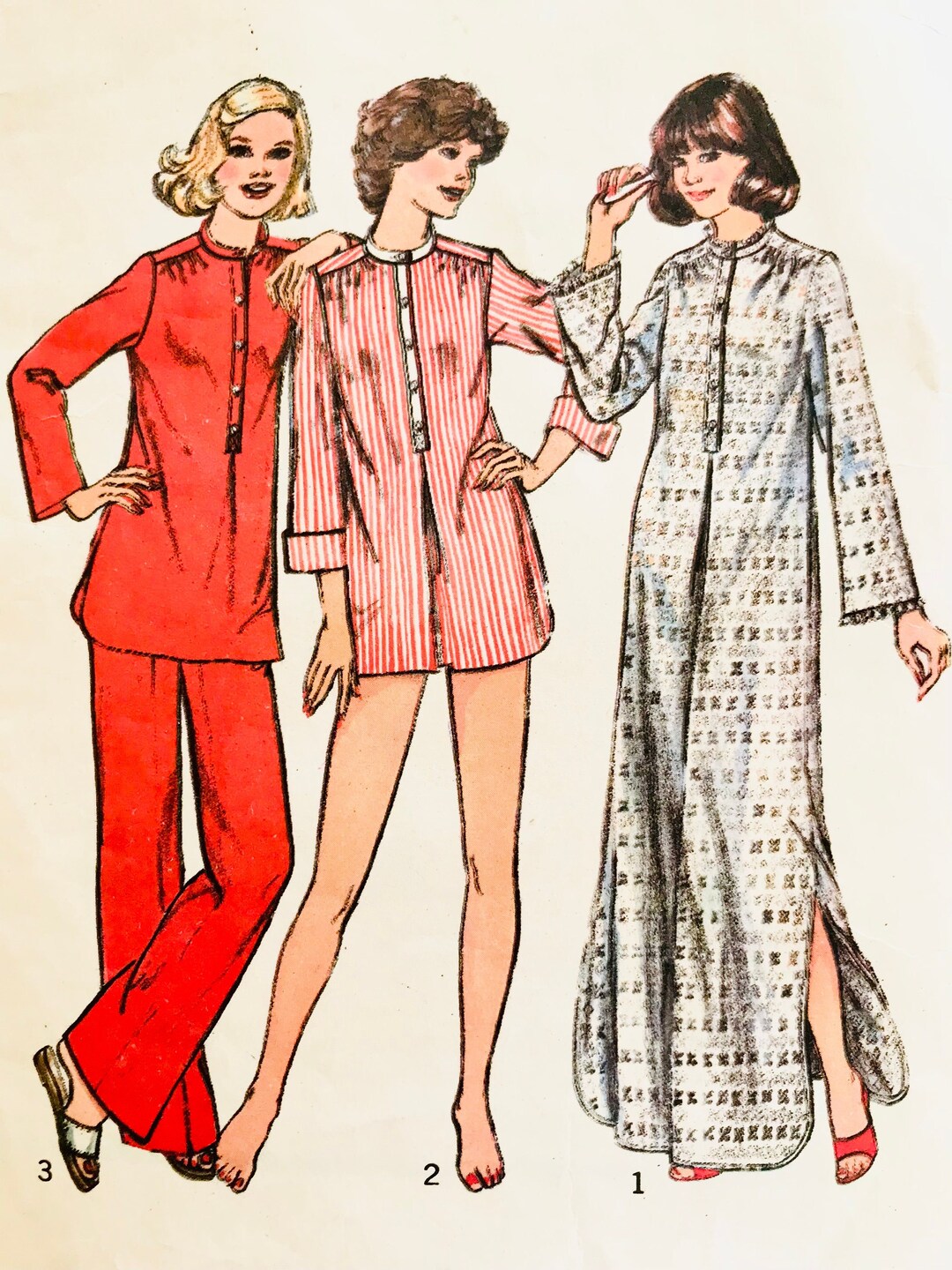 Ladies Nightshirt and Pajamas Sewing Pattern. Style 2364. - Etsy