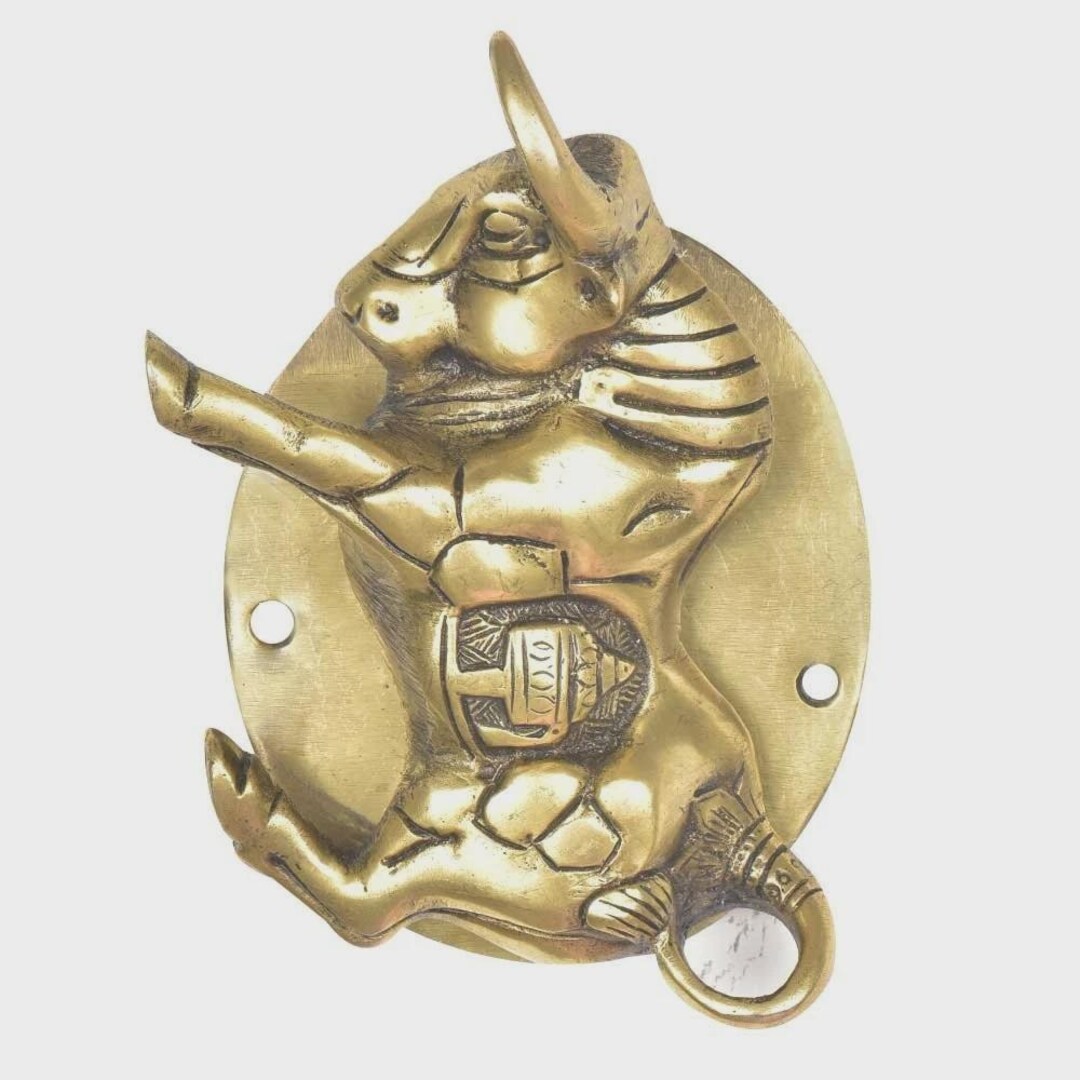 Wild Bull Shape Brass Door Knocker Home Entrance Decor - Etsy