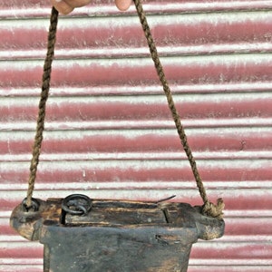 Vintage Tribal Wooden Oil Pot: Handmade Indian Religious Decor - Etsy