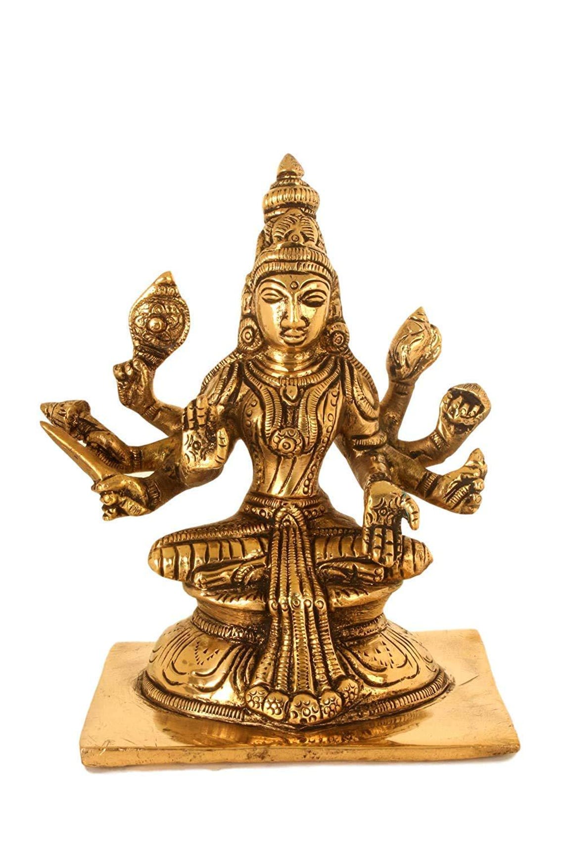 Handmade Brass Ashta Lakshmi Statue Set: Hindu Goddess Idol Home Decor ...
