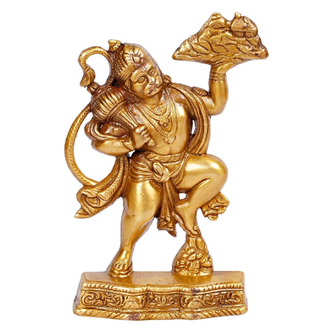 Brass Handmade Ram Bhakt Lord Hanuman Ji Bajrangbali With Gada Wall ...