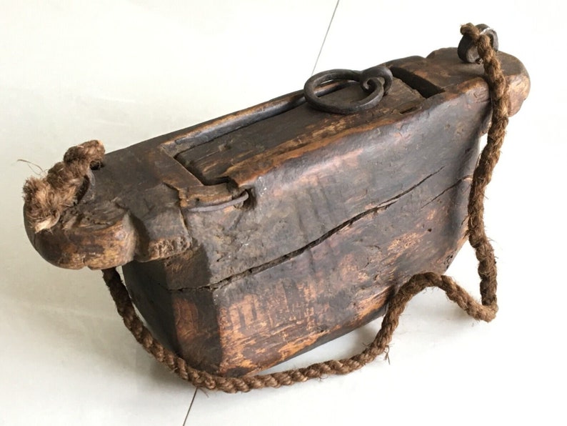 Vintage Tribal Wooden Oil Pot: Handmade Indian Religious Decor - Etsy