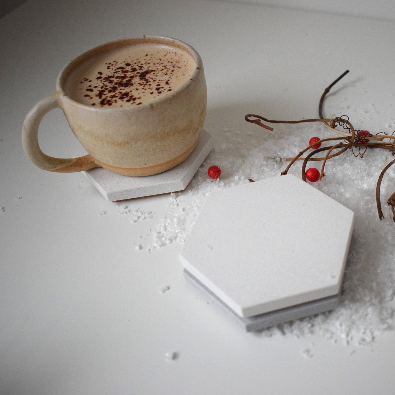 Granite Hexagon Coasters Decorative Coasters Tableware - Etsy